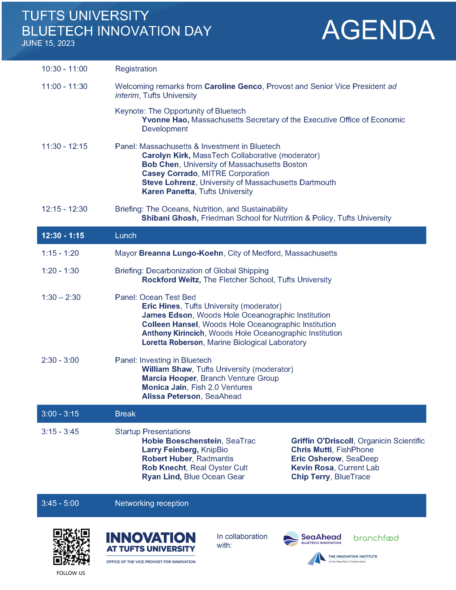 Bluetech 2023 Agenda - Office of the Provost and Senior Vice President